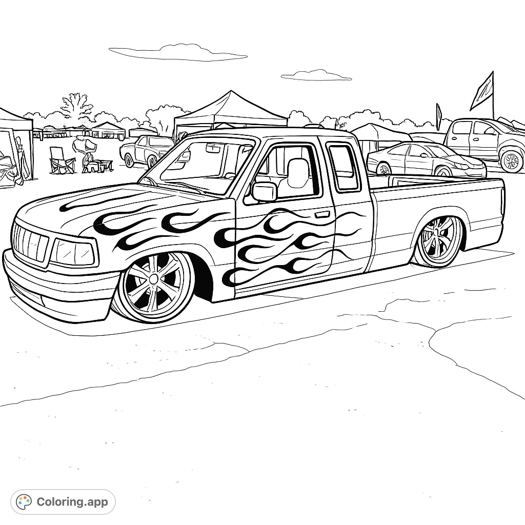 cat eye truck coloring page