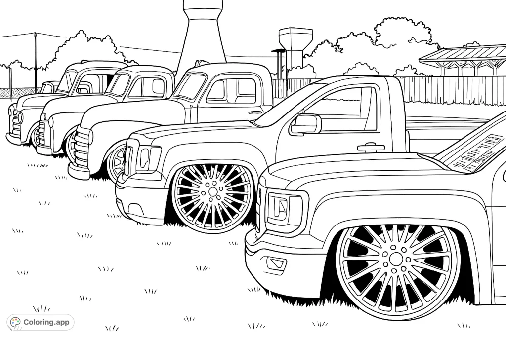 old chevy trucks coloring pages