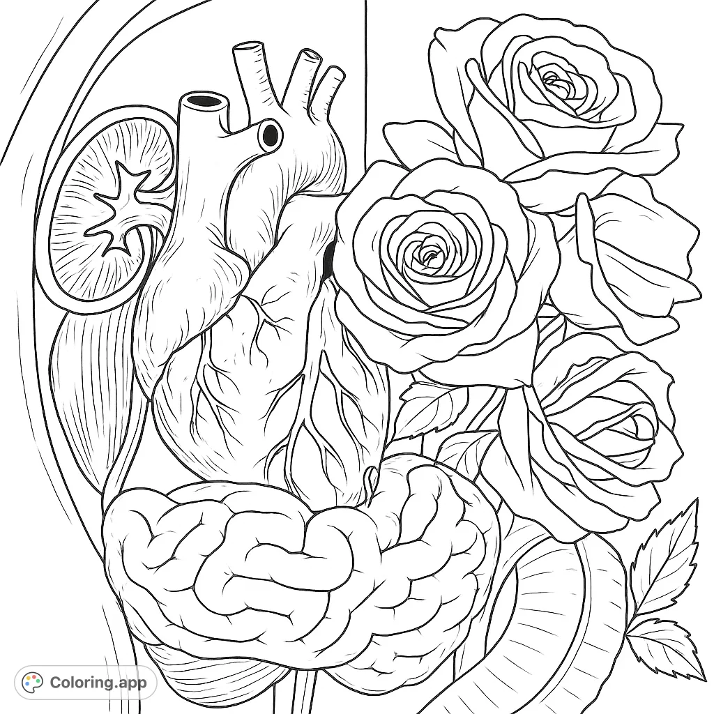heart coloring pages anatomy