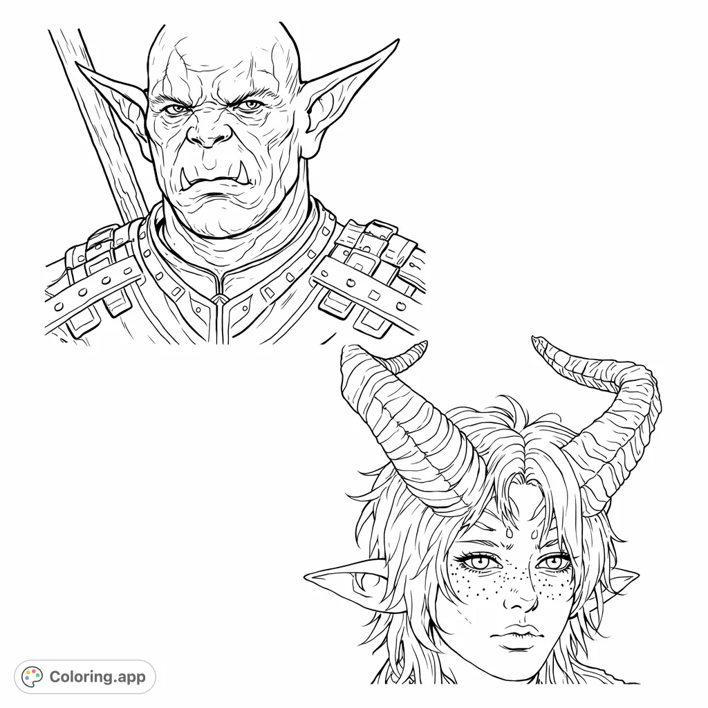Fantasy Character Portraits - Coloring.app