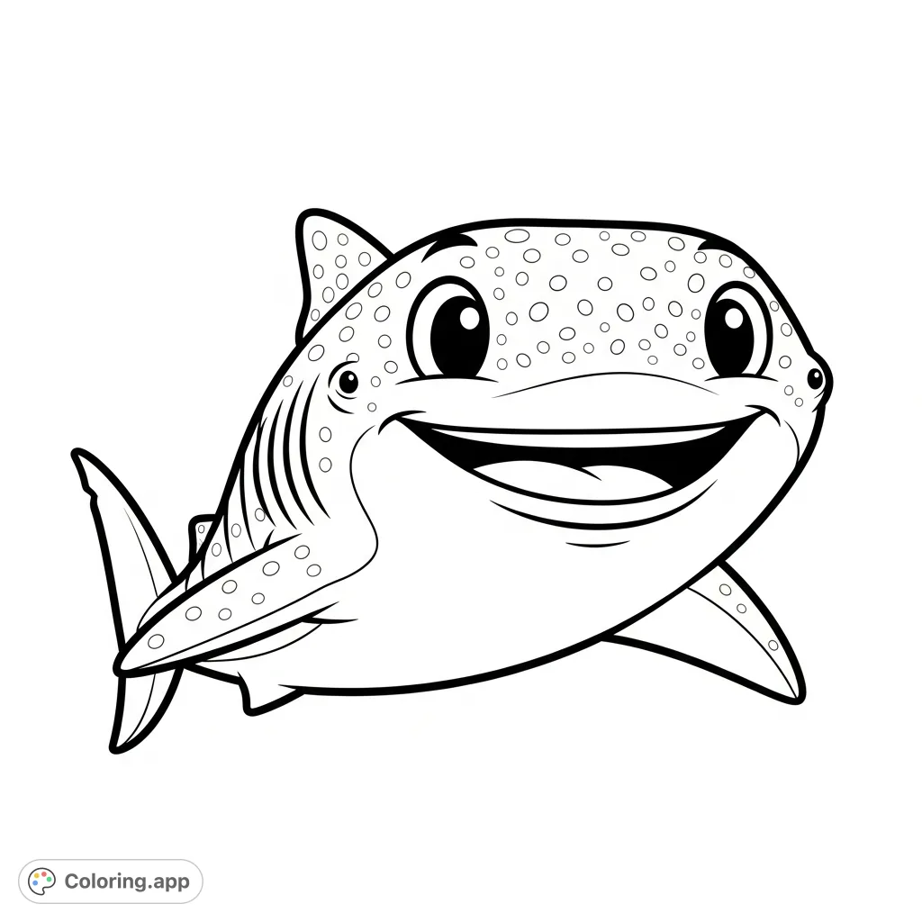 Happy Whale Shark Smile - Coloring.app