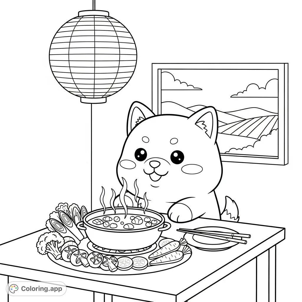 Kawaii Hot Pot Feast - Coloring.app