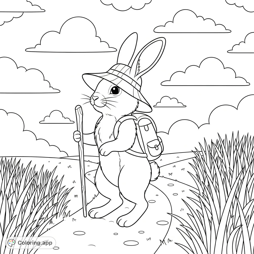 Kawaii Rabbit Meadow Adventure - Coloring.app