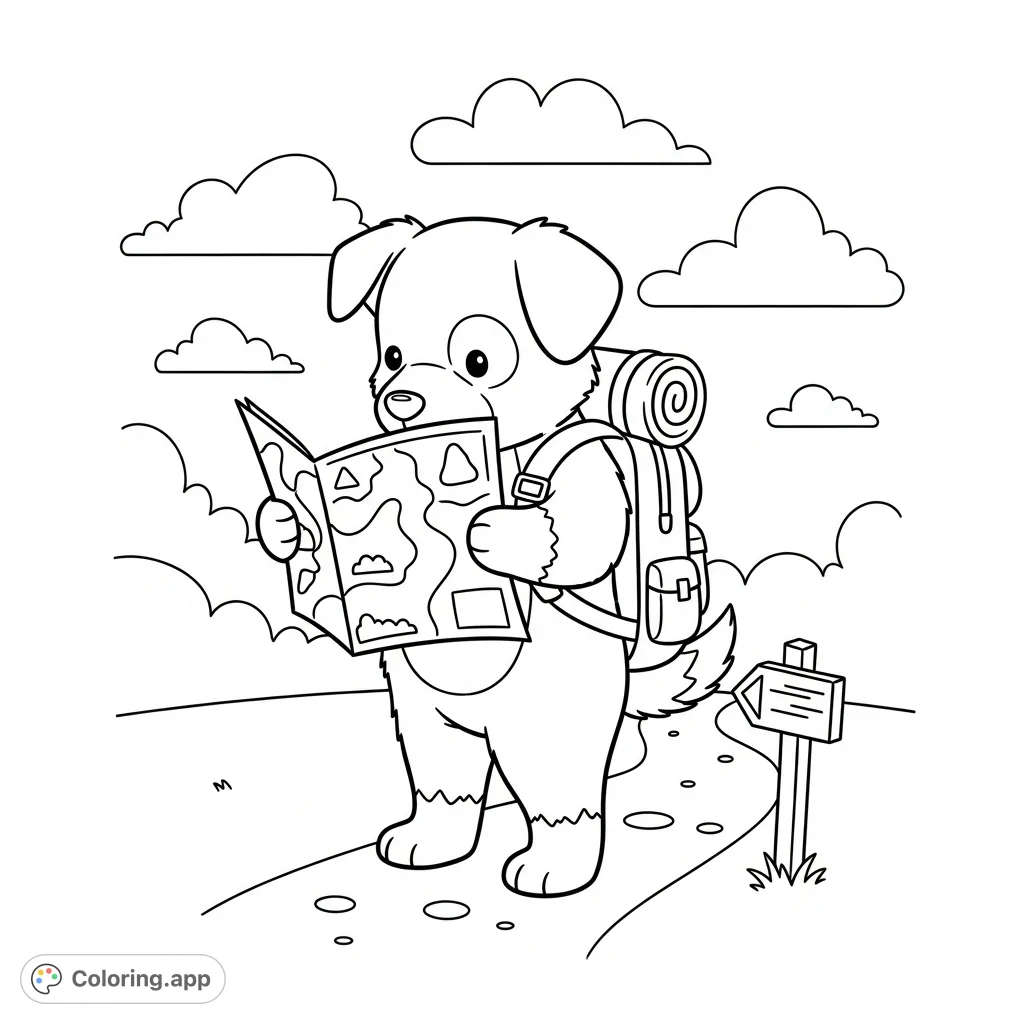 Kawaii Trail Dog Adventure - Coloring.app