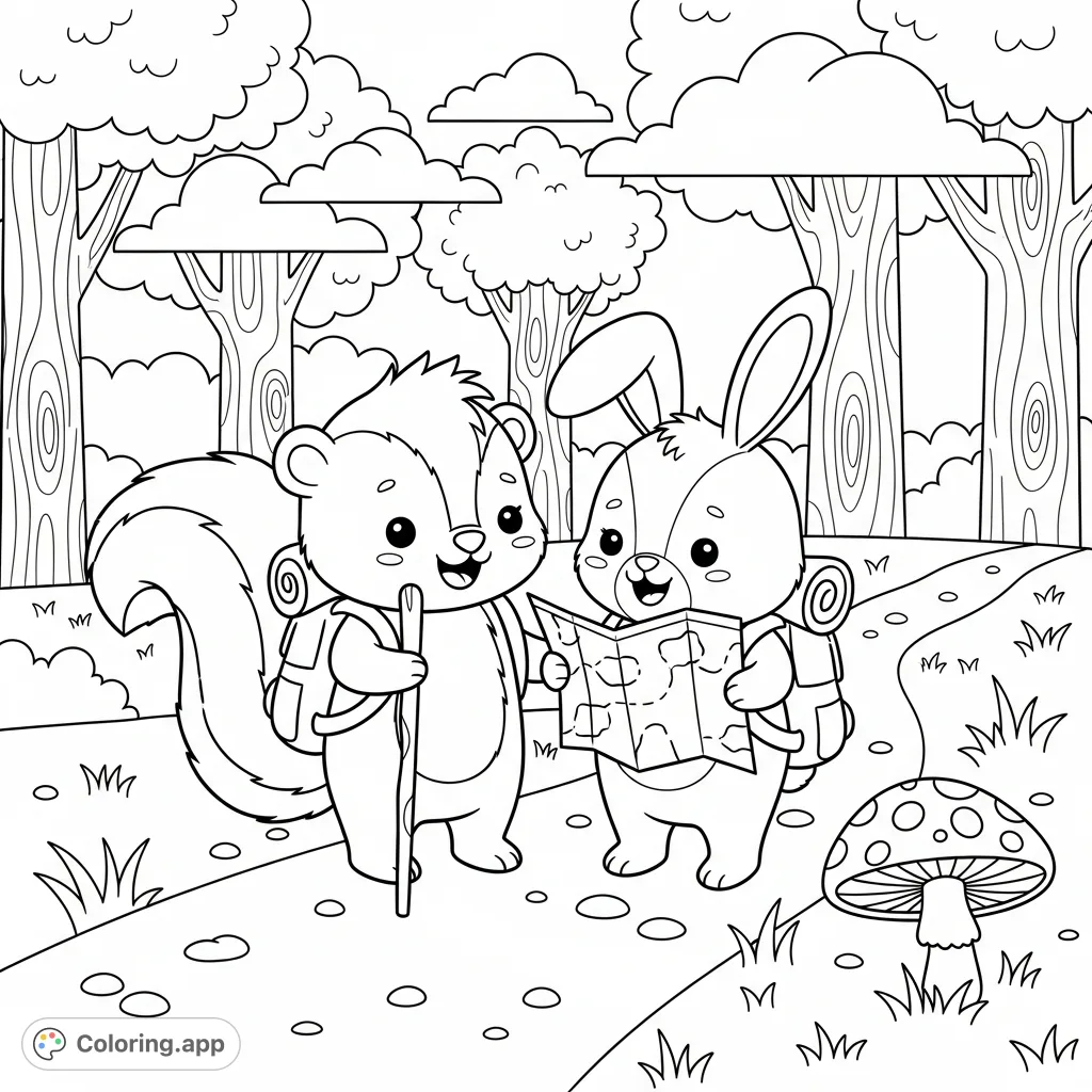 Kawaii Woodland Friends Adventure - Coloring.app