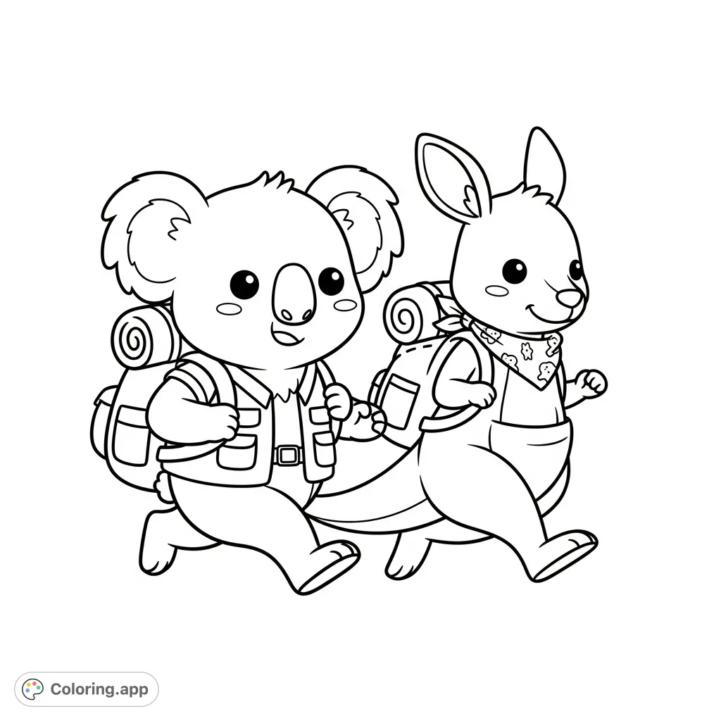 Koala Kangaroo Trail Adventure - Coloring.app