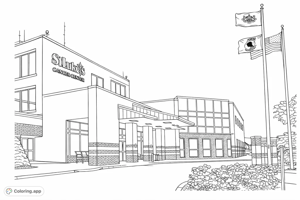 Community Hospital Architecture - Coloring.app
