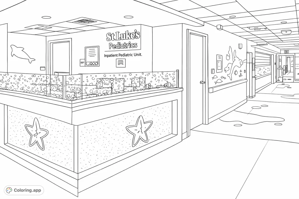 Pediatric Unit Reception Hallway - Coloring.app