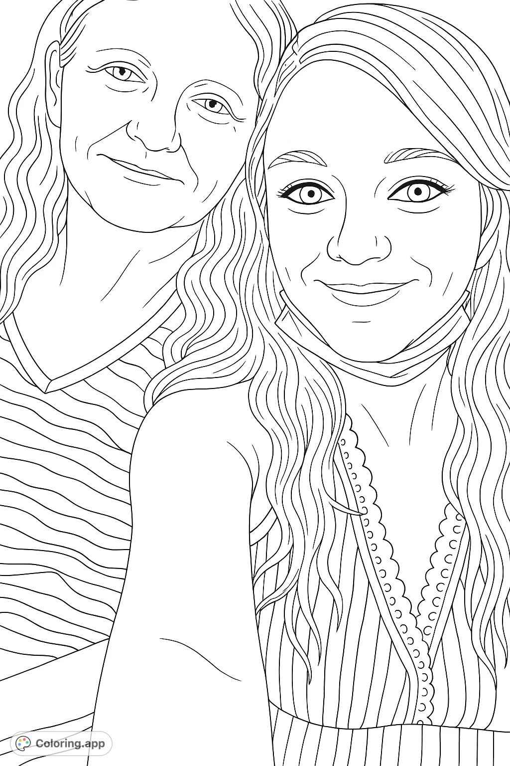 two people coloring pages