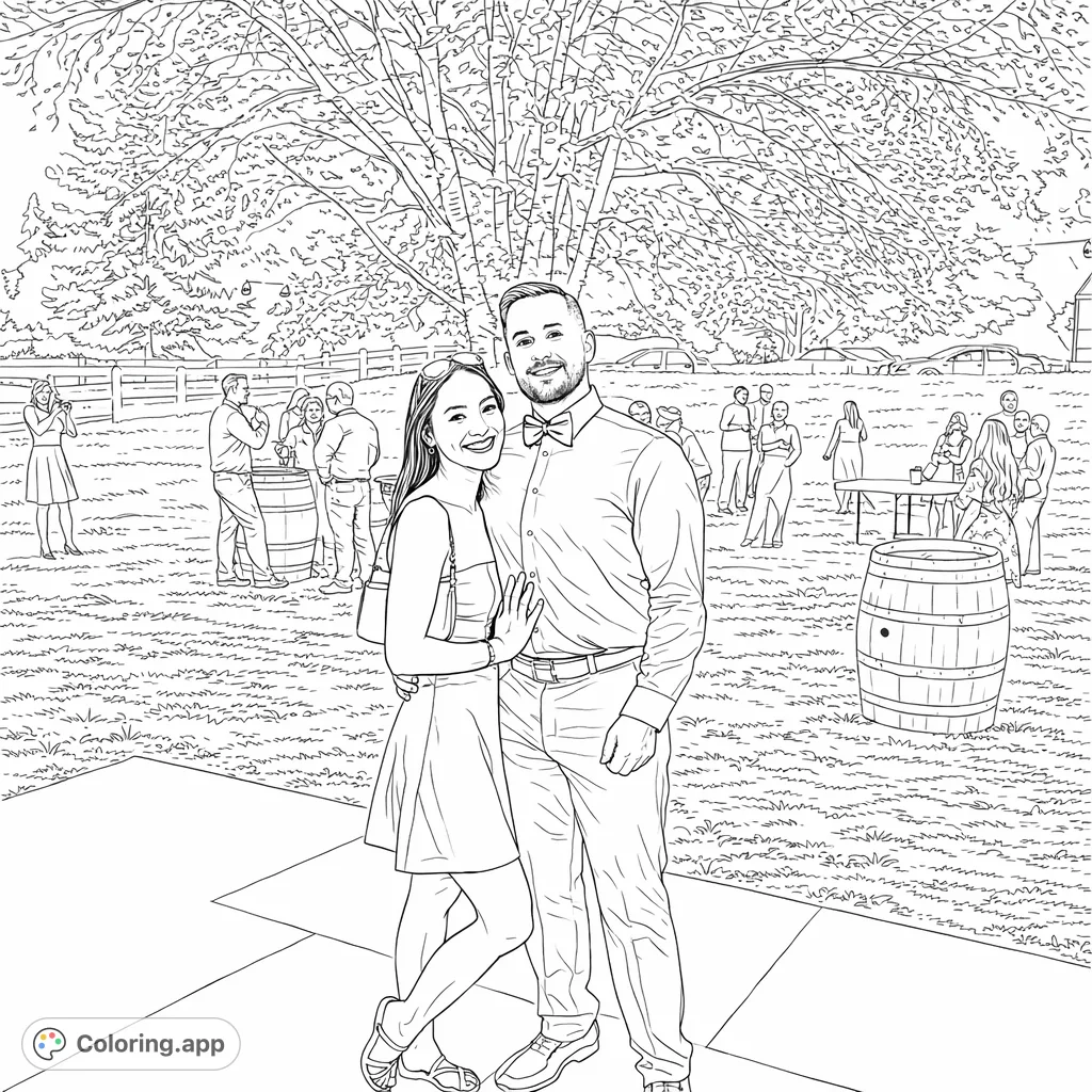 Celebration Couple Outdoor Event - Coloring.app