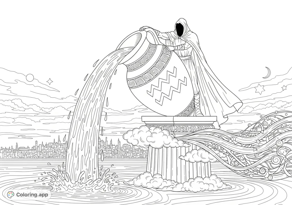 Aquarius Water Bearer Vision - Coloring.app