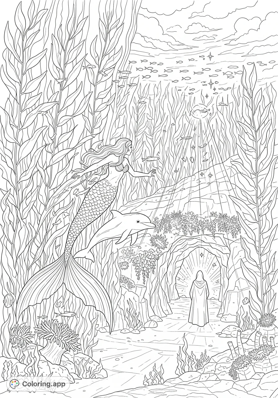 Mermaid Grotto Mystery - Coloring.app
