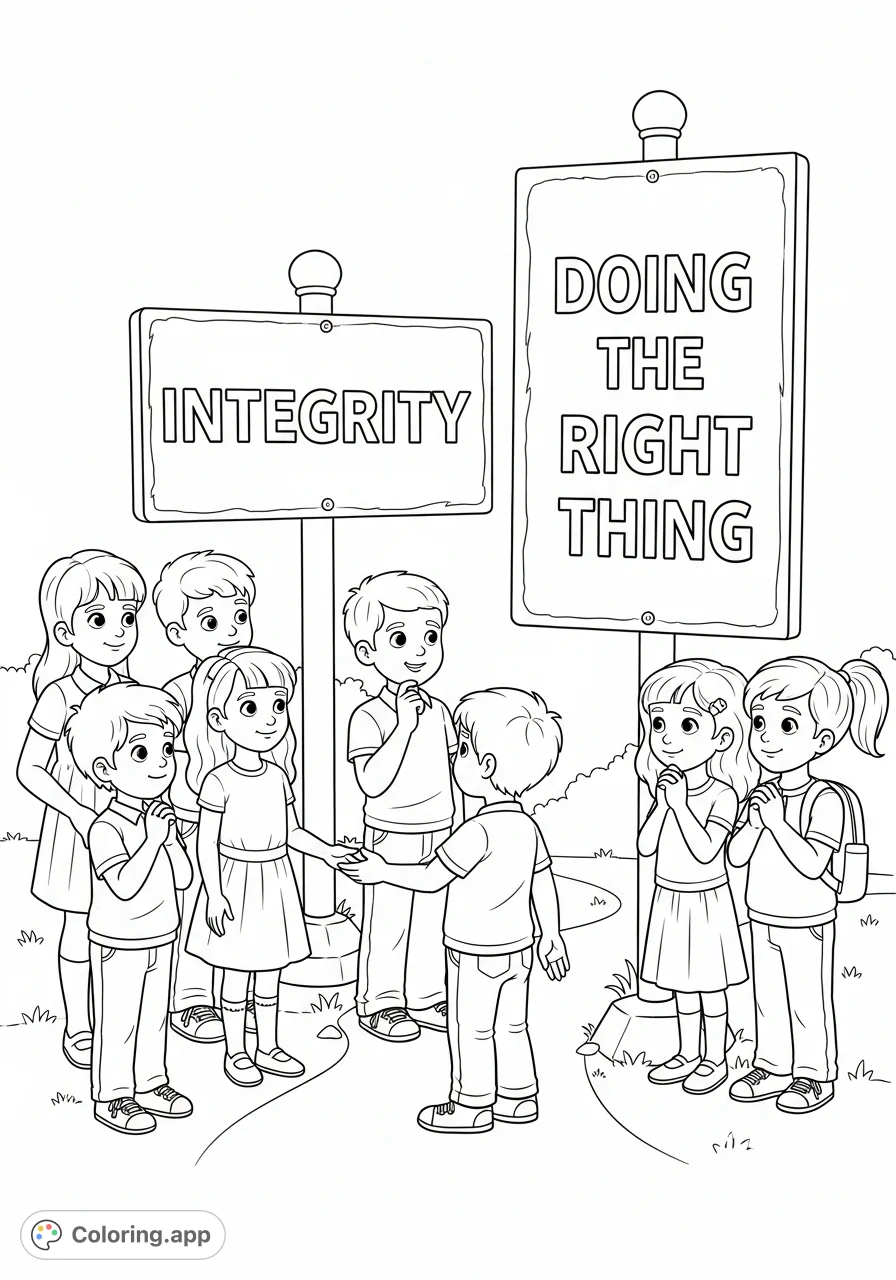 integrity coloring page free