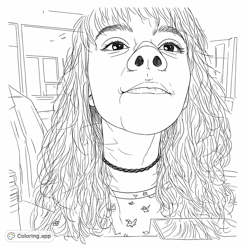 Face Against the Glass - Coloring.app