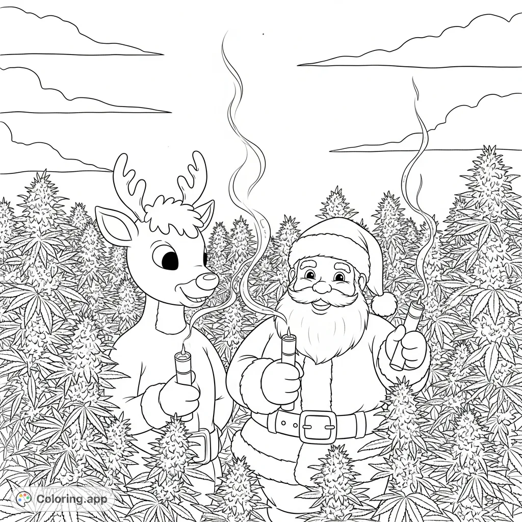 Rudolph and Santa's Field Trip - Coloring.app