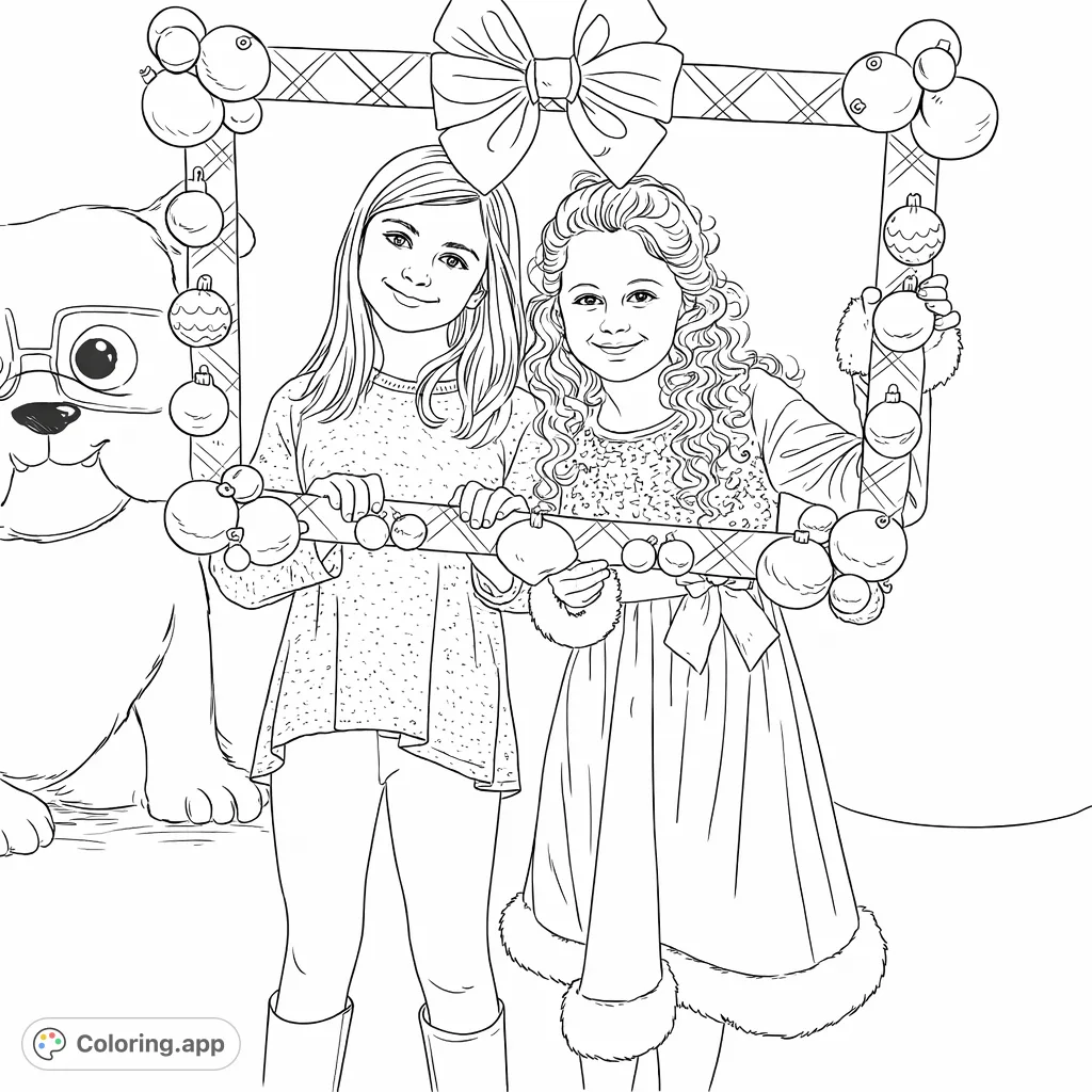 Festive Frame Friends - Coloring.app