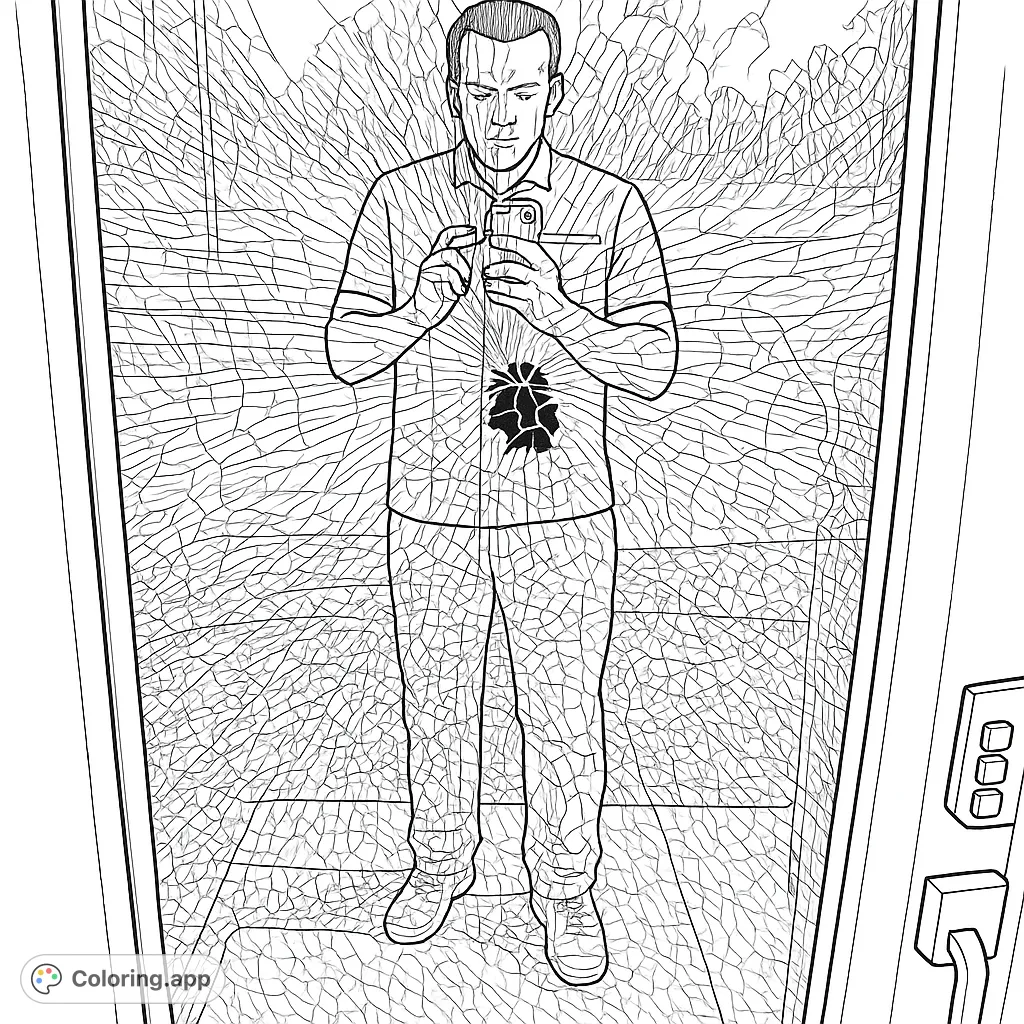 Shattered Reflection Portrait - Coloring.app