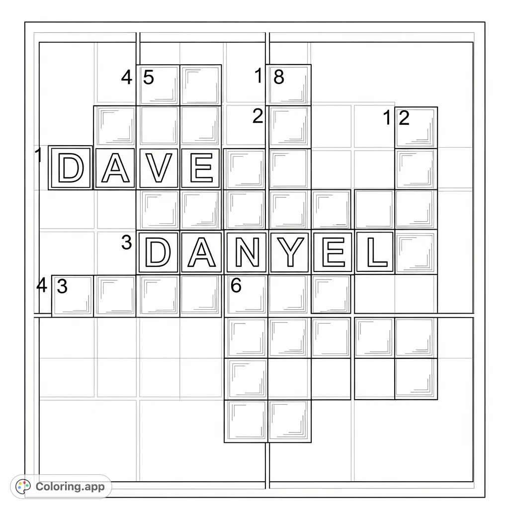 Dave and Danyel Crossword Grid - Coloring.app
