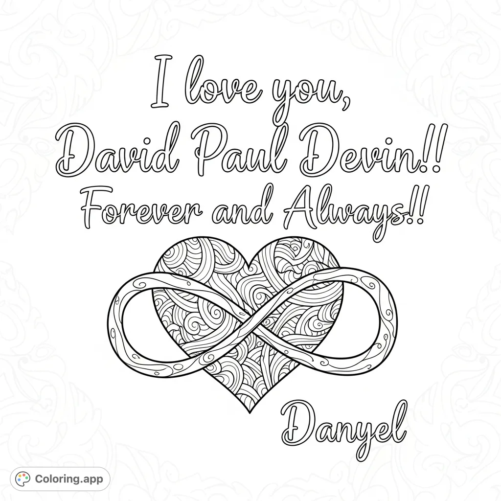 Personalized Love Declaration - Coloring.app