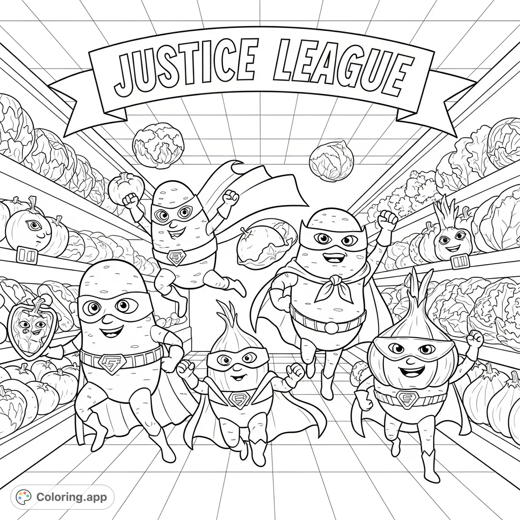 Spud Justice League Rescue - Coloring.app