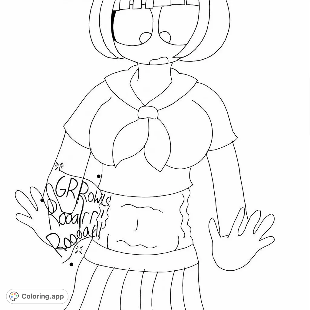 Hungry Sailor Girl - Coloring.app