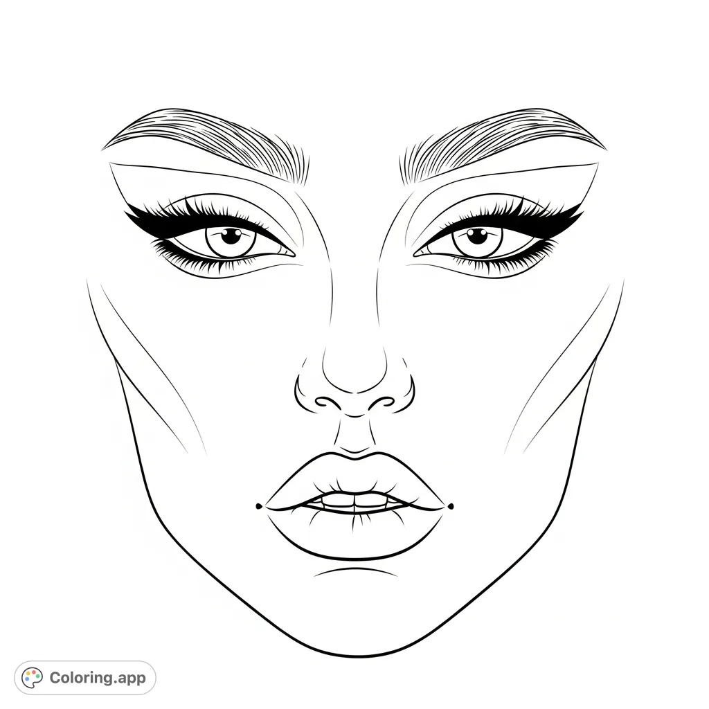 Goth Glam Face Chart Art - Coloring.app