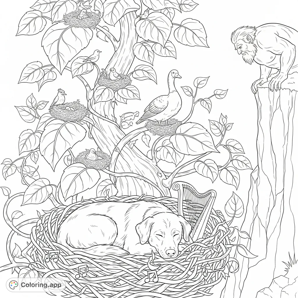 beanstalk colouring sheet