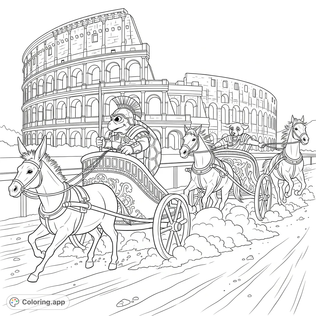 Roman Colosseum Animal Race - Coloring.app