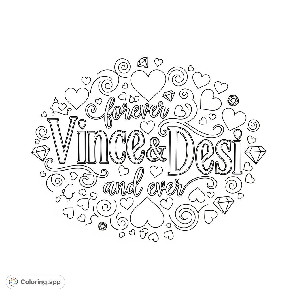 Vince and Desi Forever - Coloring.app