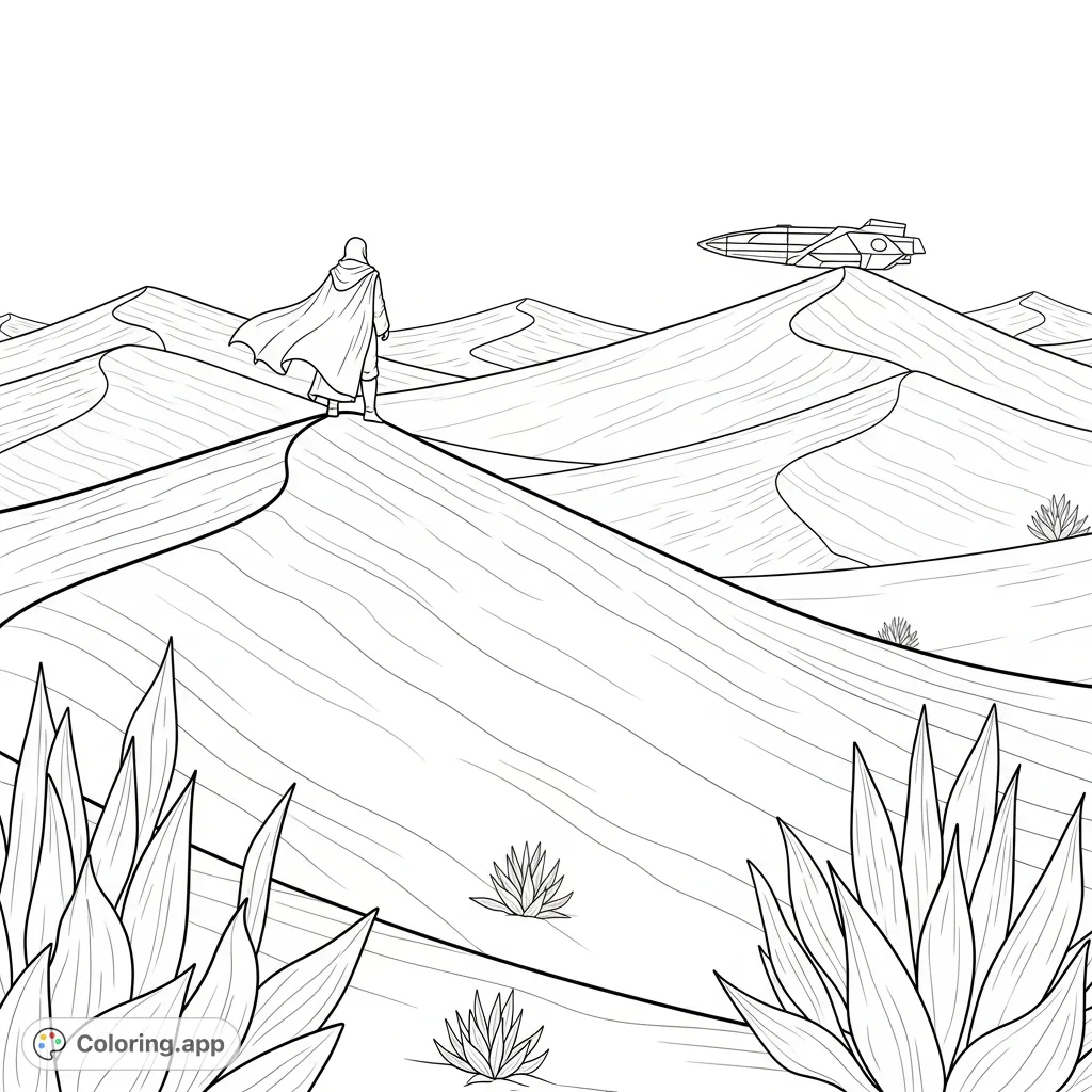 Desert Wanderer, Future Sands - Coloring.app