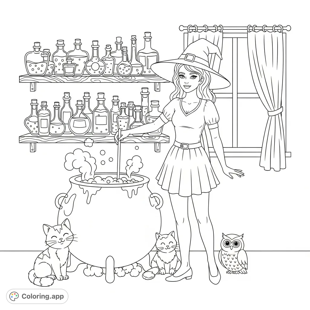 Enchanting Witch's Brew - Coloring.app