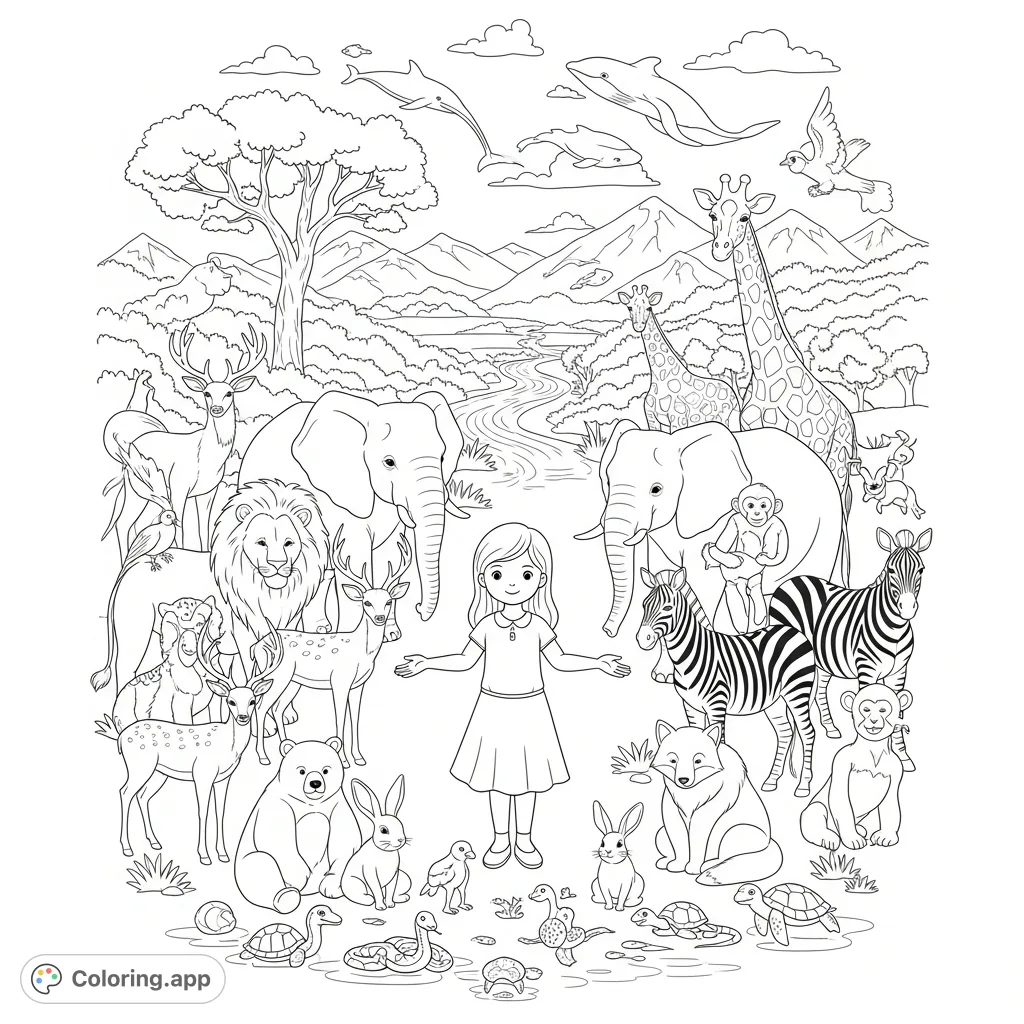 Global Animal Harmony - Coloring.app