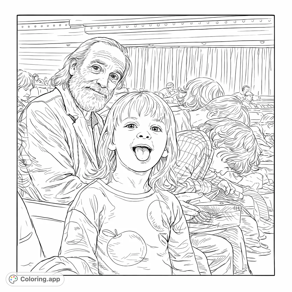 Playful Child and Elder - Coloring.app