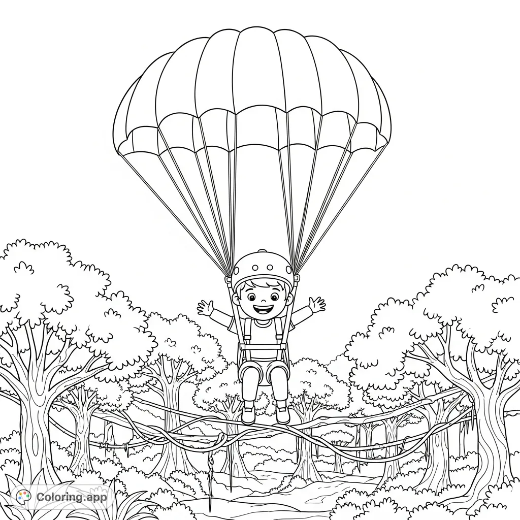 Jungle Parasailing Adventure - Coloring.app