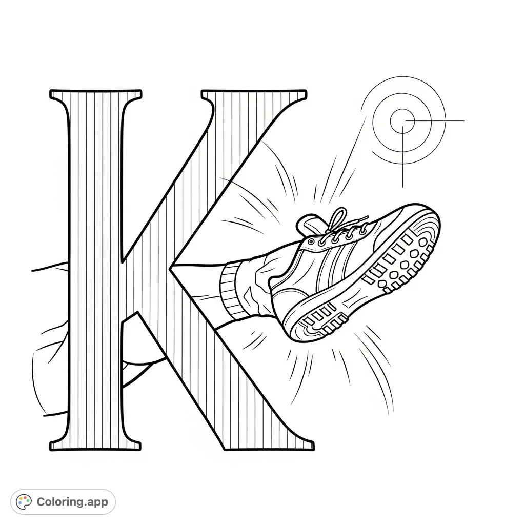 Letter K Kick - Coloring.app