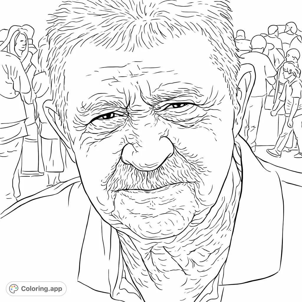 Distinguished Man Portrait - Coloring.app