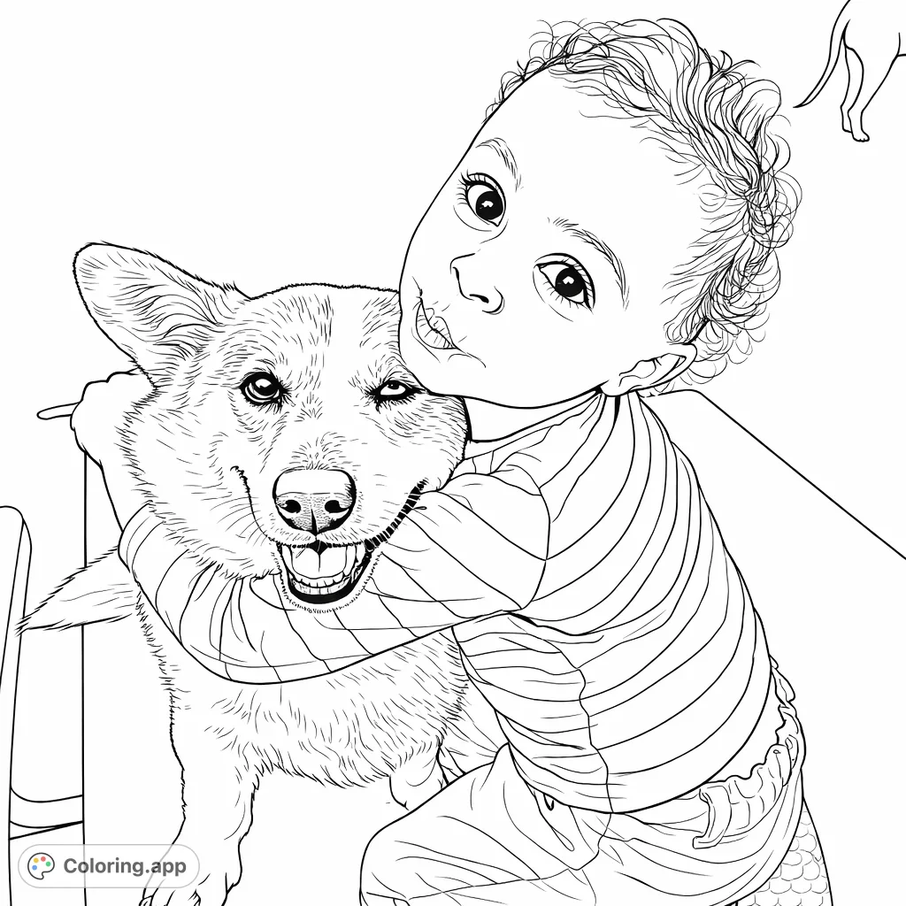 Child's Best Friend Hug - Coloring.app