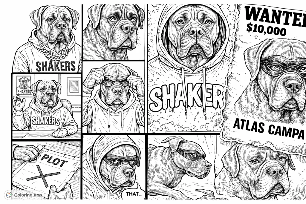 Canine Comic Caper - Coloring.app