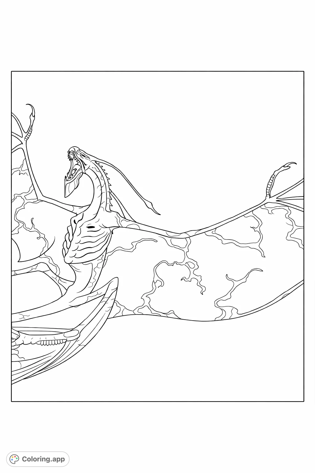 Soaring Sky Creature - Coloring.app