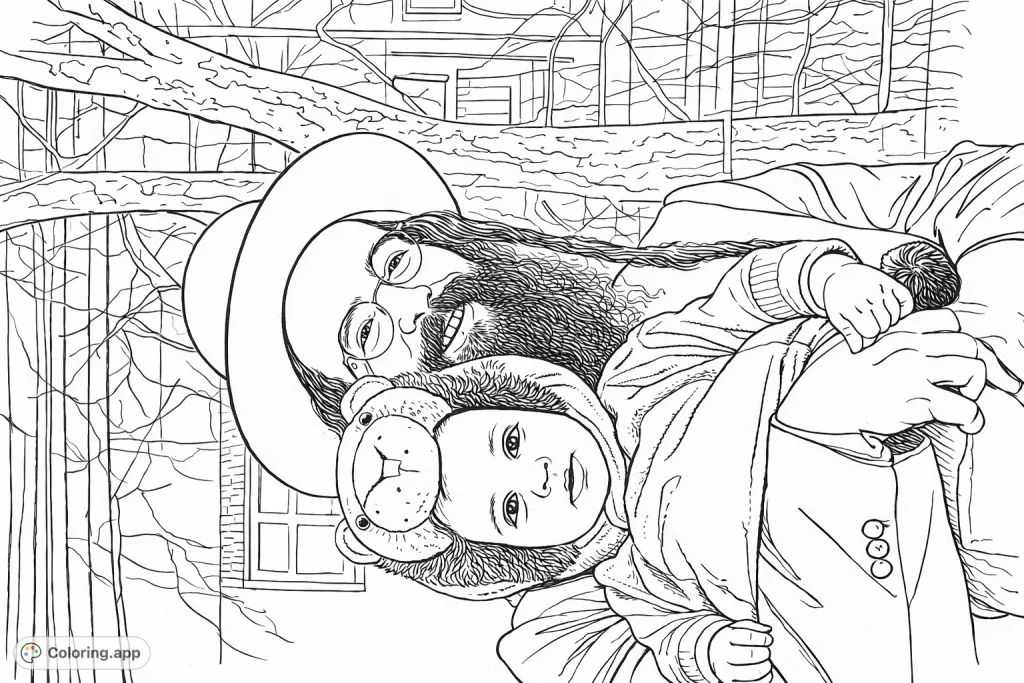 Baby Lion and Caring Parent - Coloring.app