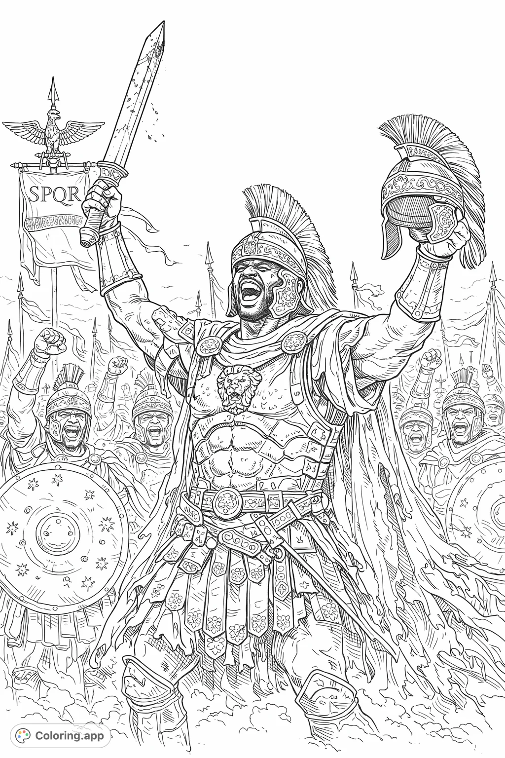 Triumphant Roman General - Coloring.app