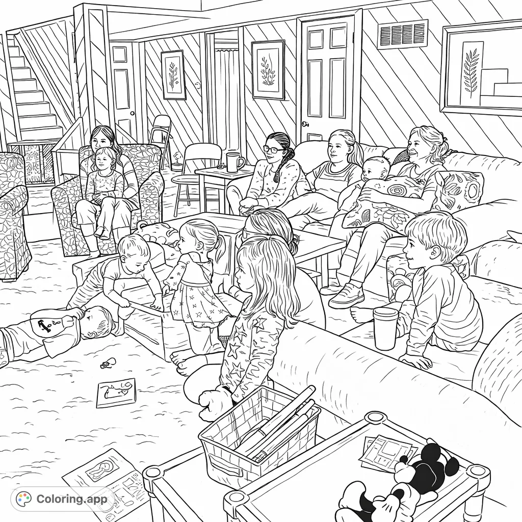 Generations Family Room Gathering - Coloring.app