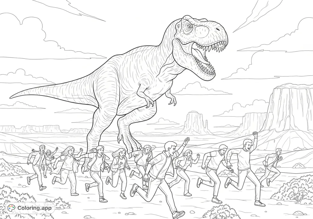 Tyrannosaurus Rex Pursuit - Coloring.app