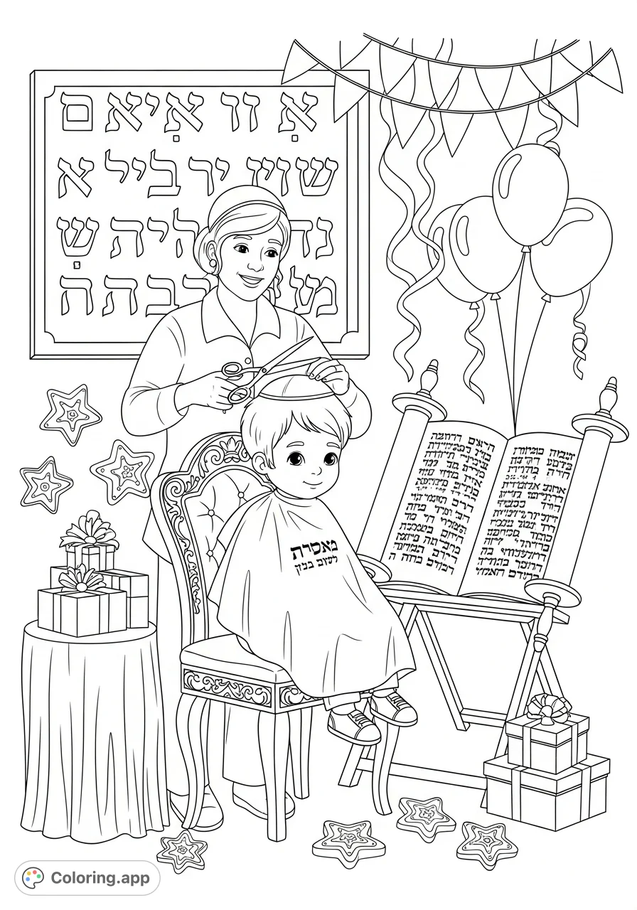 First Haircut Celebration - Coloring.app