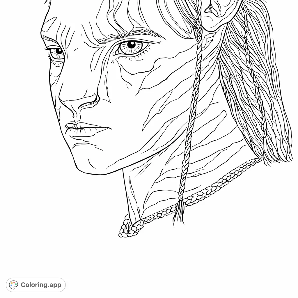 Fantasy Alien Character Portrait - Coloring.app