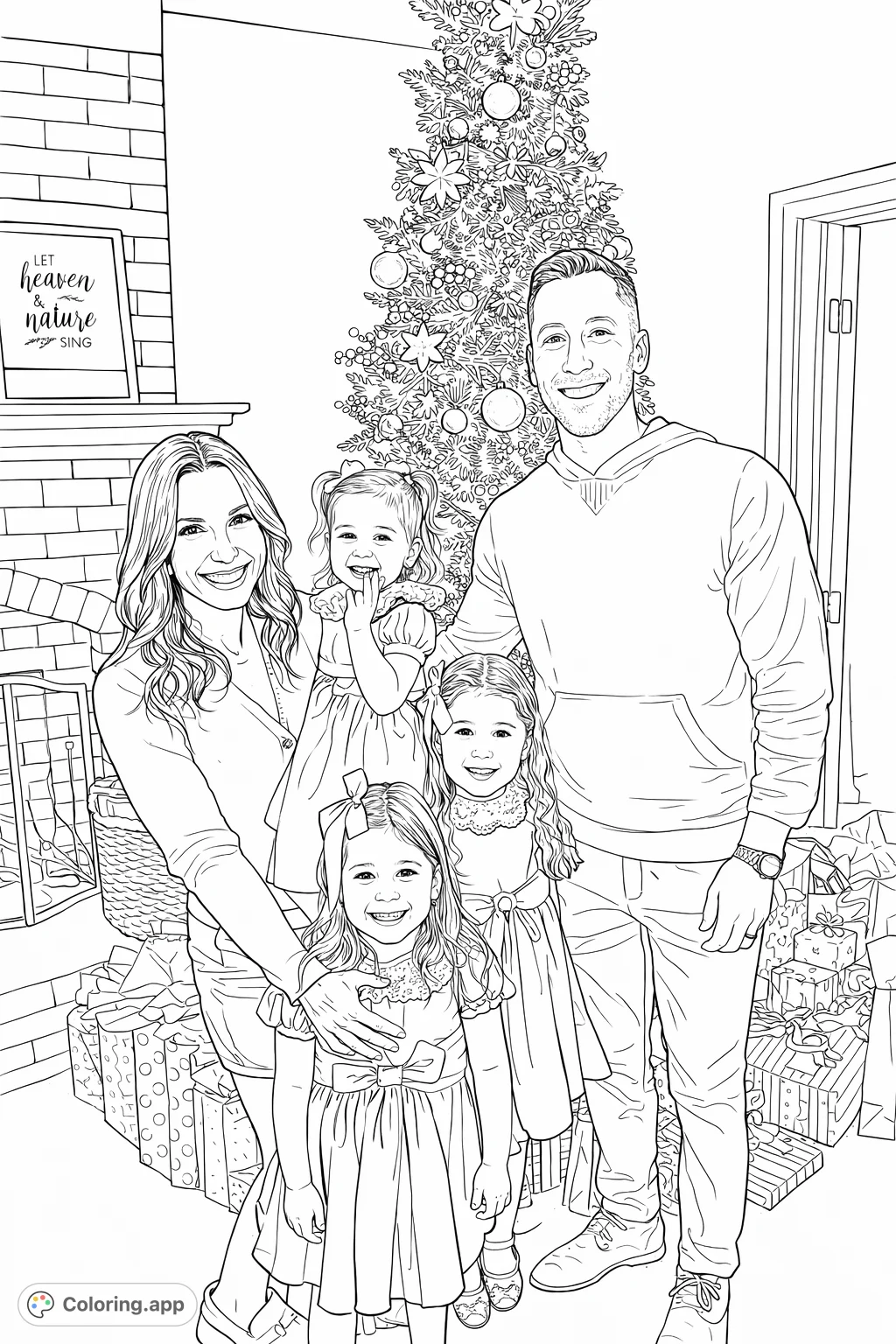 Festive Family Holiday Gathering - Coloring.app