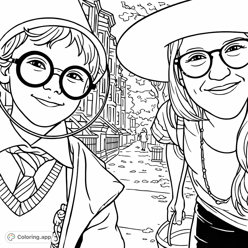 Halloween Wizard and Witch Fun - Coloring.app