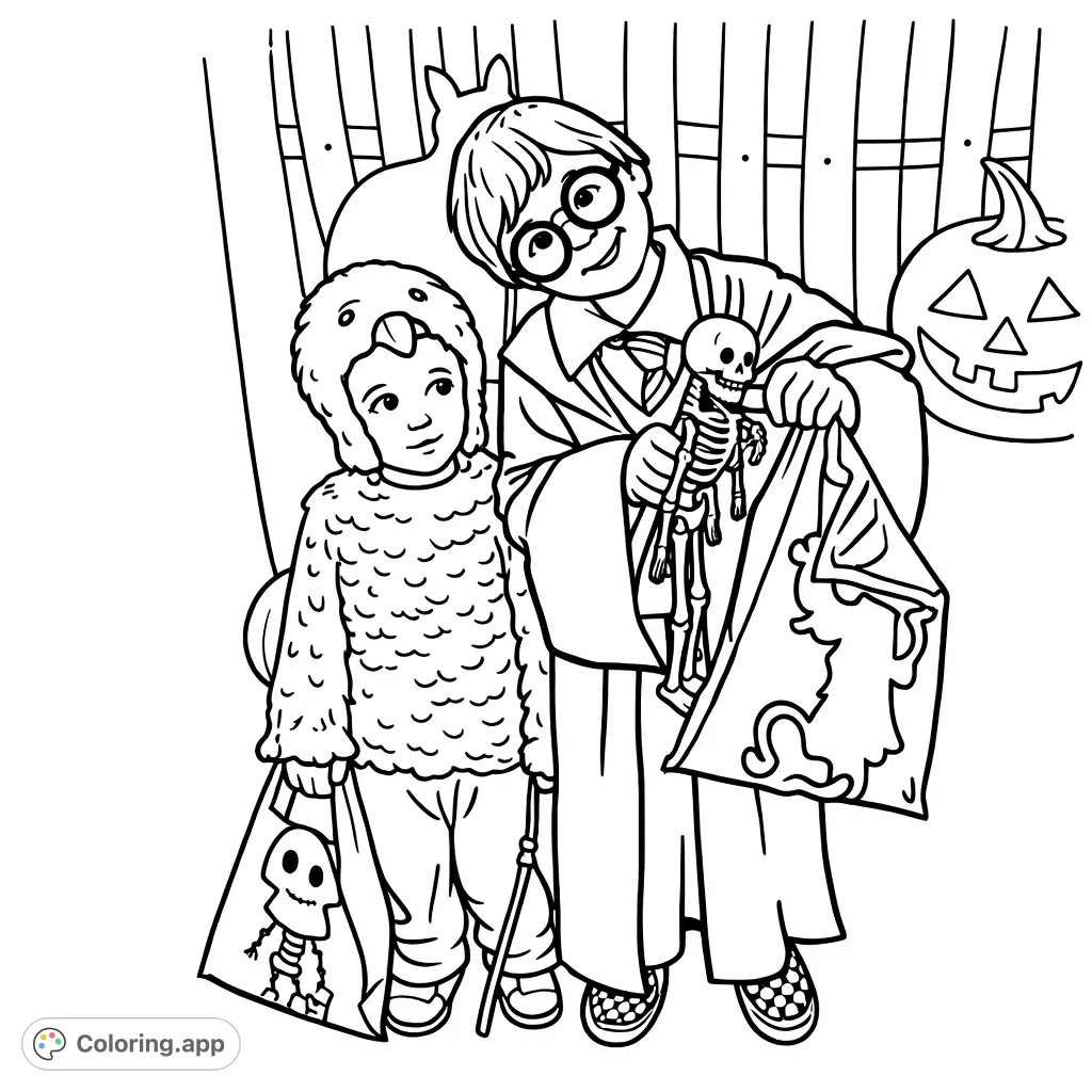 Spooky Owl and Wizard Adventure - Coloring.app