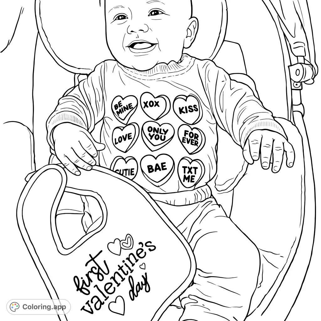 Joyful Baby's First Valentine - Coloring.app