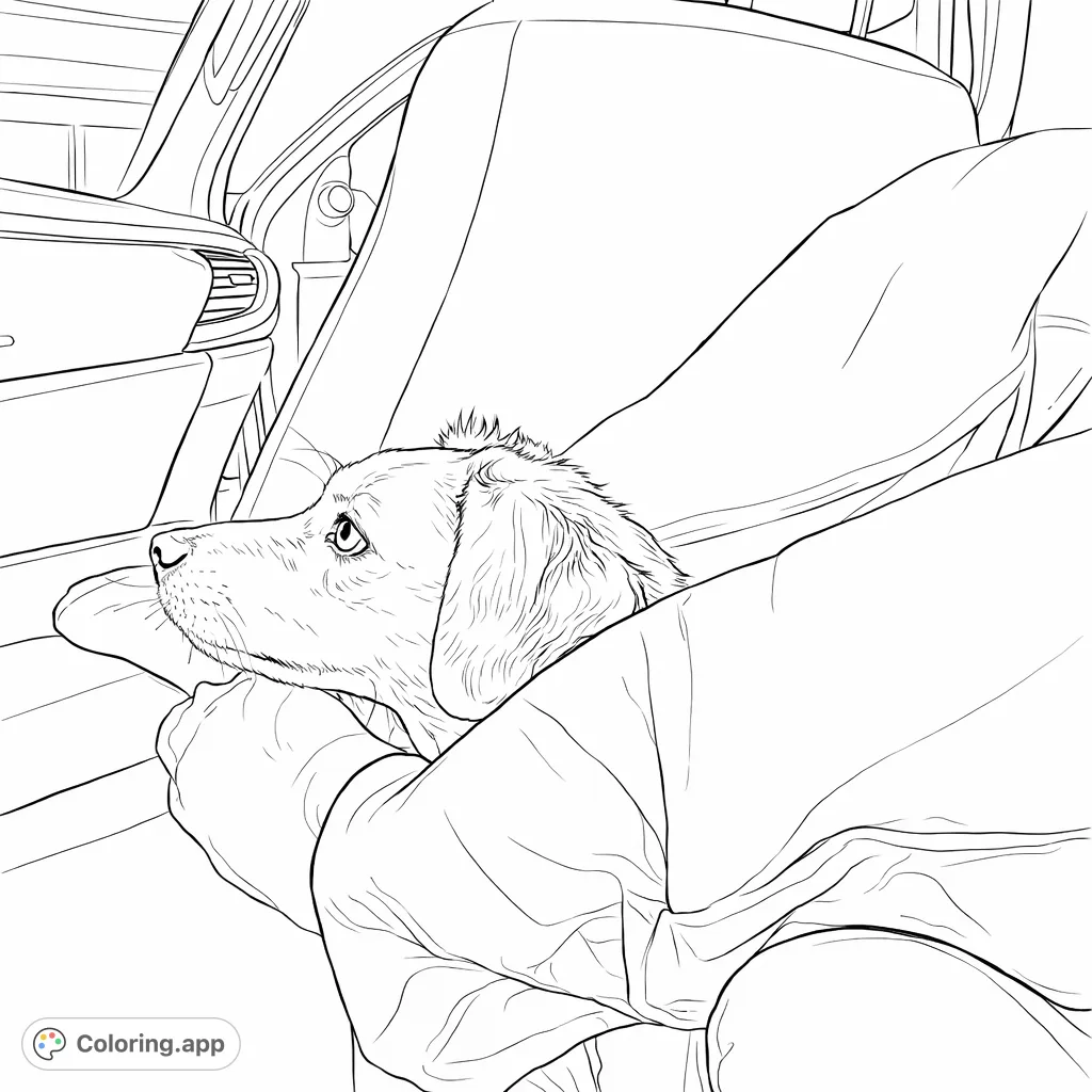 Dog's Car Ride Companion - Coloring.app